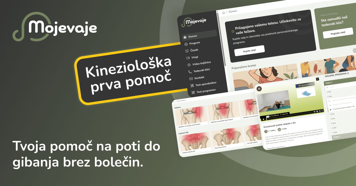 Moje vaje – vaša prva kineziološka pomoč za izvajanje vaj doma